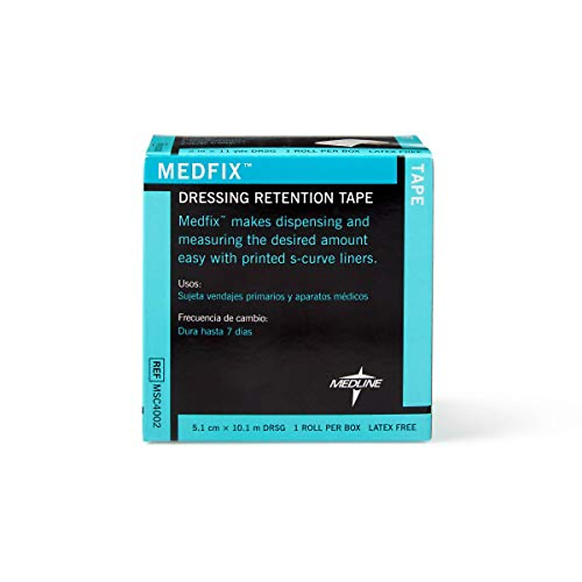 Medline MedFix Dressing Retention Tape with S-Release Liner, Secures Primary Dressings and Medical Appliances, 2" x 11 yd