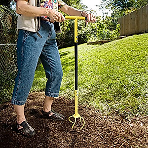 Byhagern Manual Twist Tiller with Anti-Slip Handles, Garden Claw Cultivator for Loosen Soils, Gardening Bed and Plant Box