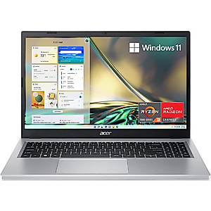 acer Aspire 3 Slim Laptop, 15.6" FHD(1920x1080) IPS Display, AMD Ryzen 3 7320U, 4 Cores Processor, 8GB LPDDR5 RAM, 256GB SSD, Webcam, Wi-Fi 6, Windows 11S, EAT Cloth