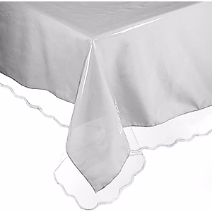 MeritMode Clear Vinyl Tablecloth, 100% PVC Rectangle Waterproof Table Cloth, Wipe Clean Plastic Table Cover for Kitchen Dinning Picnic, 54 * 72 Inches