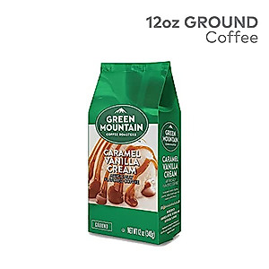 Green Mountain Coffee Roasters Caramel Vanilla Cream, Ground Coffee, Flavored Light Roast, Bagged 12 oz
