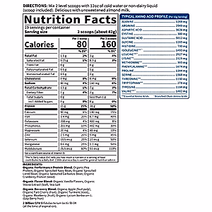 Garden of Life Organic Vegan Sport Protein Powder, Vanilla - Probiotics, BCAAs, 30g Plant Protein for Premium Post Workout Recovery - NSF Certified, Keto, Gluten & Dairy Free, Non GMO 19 Servings