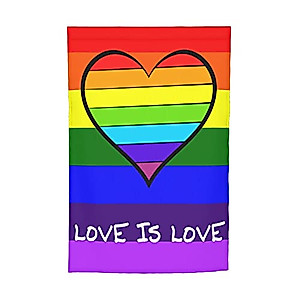 Love Is Love Rainbow Pride Garden Flags Vertical Double Sided Holiday Rainbow Flag Love Is Love Garden Flag Outside Decor For Home Yard Farmhouse 12×18 Inch