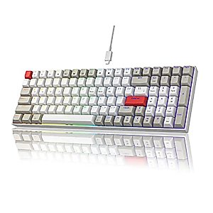 Newmen GM1000 96% Mechanical Gaming Keyboard Wireless Bluetooth/2.4G/Wired USB C Keyboard Compact RGB Backlit Hot Swappable Mechanical Keyboard with Number Pad for Mac/Win Gateron Brown Switches