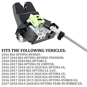 81230-D4000 Tailgate Latch Lock Actuator Motor Tail Gate Trunk Latch Fits for 2016 2017 2018 2019 2020 Kia Optima Engine Replaces 81230D4000 - Rear Trunk Lid Latch Lock Assembly by Sikawai