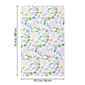 Ciieeo 4 Sheets of Floral Cotton Fabric Flowers Quilting Cloth Spring Square Patchwork DIY Crafts Strip Bundle Farmhouse Fabric Scrap Charm Packs Sewing Supplies for Home