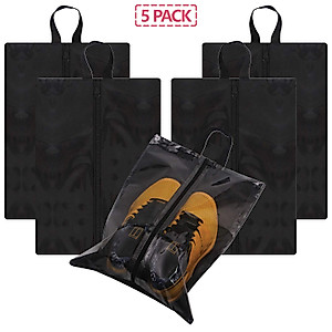 Set of 5 Transparent Large Travel Packing Organizer Clear Shoe Bags for Men and Women, Storage Cubes Pouch for Accessories Suitcase Luggage