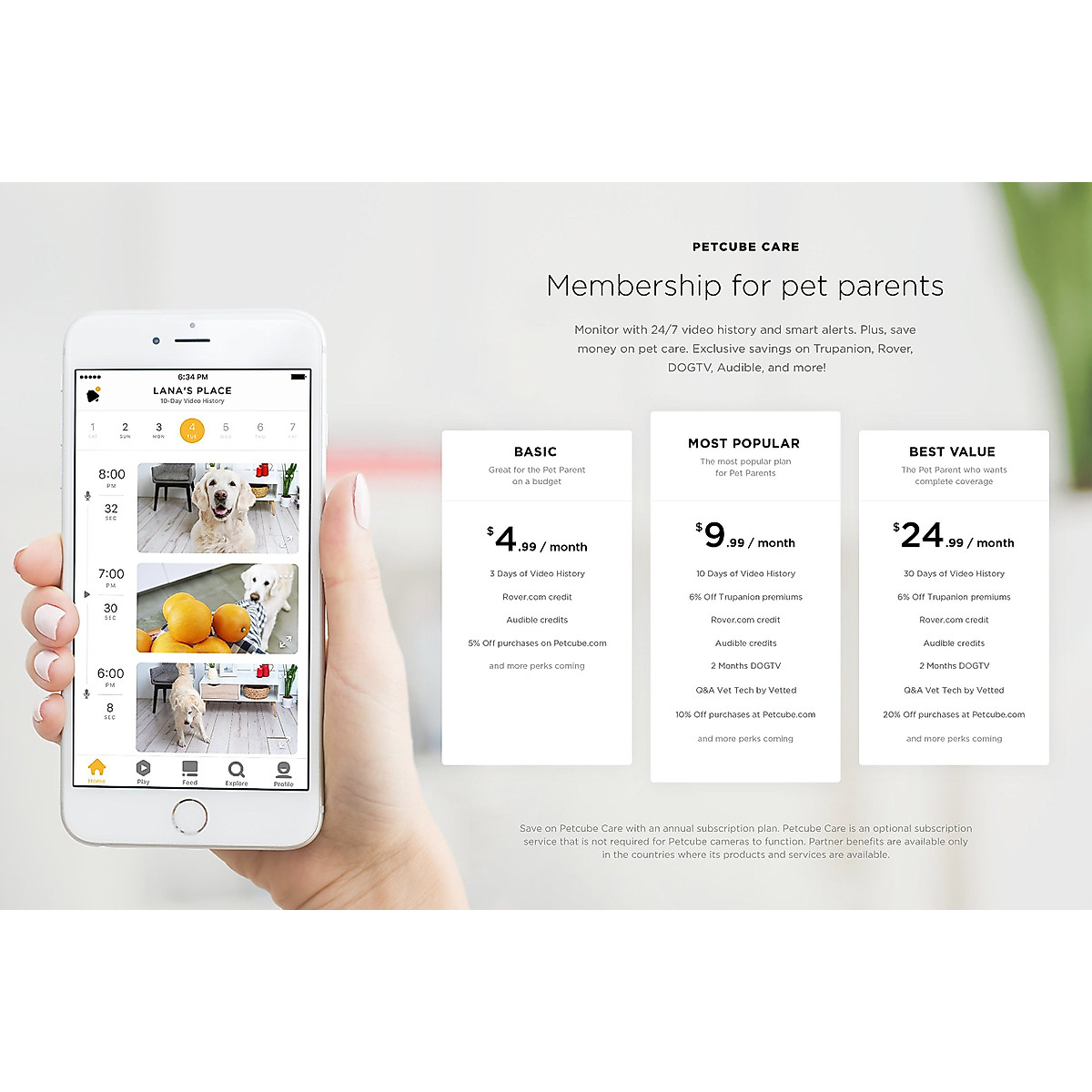 [2017 Item ] Petcube Bites Pet Camera with Treat Dispenser: HD 1080p Video Monitor, 2-Way Audio, Night Vision, Sound and Motion Alerts. For Dogs and Cats