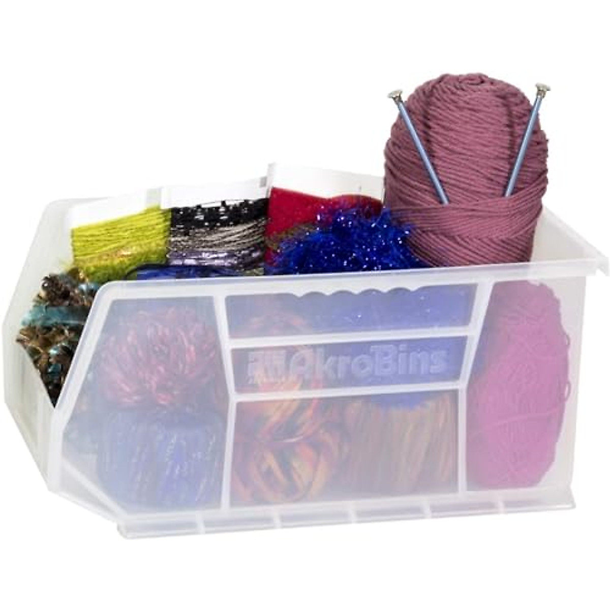 Akro-Mils 30240 AkroBins Plastic Hanging Stackable Storage Organizer Bin, 15-Inch x 8-Inch x 7-Inch, Clear, 12-Pack