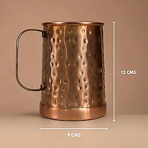 German Style Copper Finish Beer Stein Hammered - 100% Pure Heavy Gauge Steel Beer Mug 20 Oz