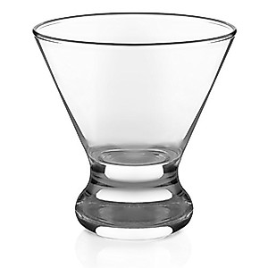 Libbey Cosmopolitan Stemless Martini Glasses, 8.25 Oz Dishwasher Safe Martini Glasses Set of 4, Cocktail Glasses Set for Wedding Registries and More