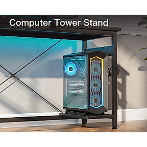 Coleshome 66" L Shaped Gaming Desk, Corner Computer Desk, Sturdy Home Office Computer Table, Writing Desk, Larger Gaming Desk Workstation, Black