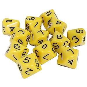 LEARNING ADVANTAGE 7340 10-Sided Dice - Set of 12 - Hands-On Math Manipulative - Teach Early Numeracy - Math Games for Kids