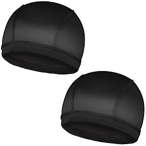 2PCS Silky Wave Caps for Men Waves, Good Compression Caps Over Durags for 360 540 720 Waves, Ideal Gift for Farther's Day (Black)