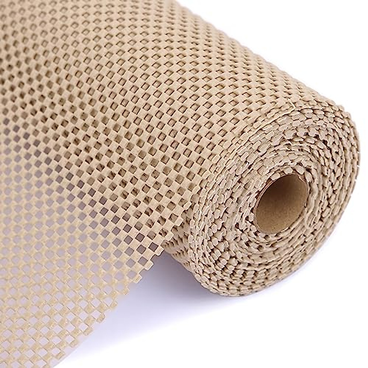 Shelf Liner for Kitchen Cabinets, 12 in x 25 FT, Strong Grip Non-Adhesive Shelf Liner, Waterproof Non-Slip Drawer Liner, Easy to Clean and Install, Perfect for Closets, Tables (Beige, 12in x 25ft)