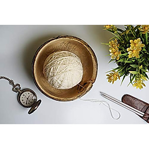 GoCraft Wooden Yarn Storage Bowl | Knitting Crochet Accessories | Fractal Burn Wood Bowl (5.5" X 3")