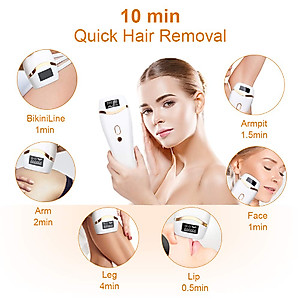 Huieter IPL Hair Removal Permanent Painless Laser Hair Remover Device for Women and Man Upgrade to 999,999 Flashes for Facial Legs, Arms, Armpits, Body, at-Home Use (White)