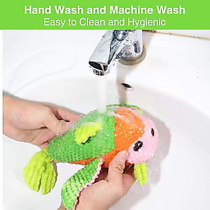 Cute Paws Cotton Plush Squeaky Dog Toys, Interactive Dog Chew Toys, Stuffed Puppy Chew Toys for Teeth Cleaning, Small,Middle,Large Dogs,Fish