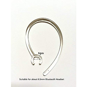 Habelyi 10pcs Clear Replacement Bluetooth Headset Earhooks for Plantronics Marque M155 M165 M1100 M100 M55 M28 M25 (6mm)