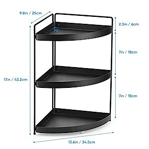 Lvssci Corner Shelf 3 Tier Bathroom Countertop Organizer ，Kitchen Bathroom Countertop Perfume Trays for Dresser Cosmetic Makeup Organization Standing Shelves Space Saving Holder