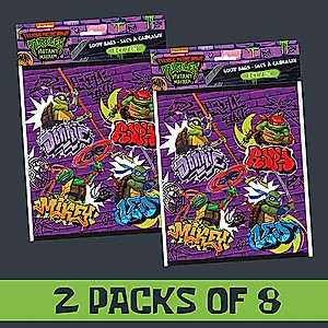 Ninja Turtle Birthday Party Supplies - Party Favor Bags (Pack of 16) and Sticker