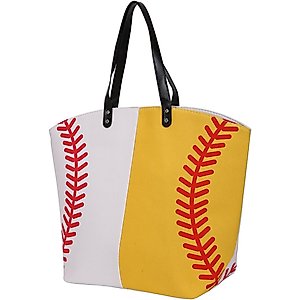 Large Baseball Tote Bag Sports Prints Utility Tote Beach Bag Travel Bag
