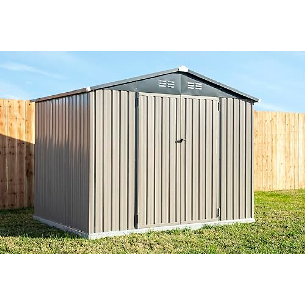 Arrow Sheds 8' x 6' Outdoor Steel Storage Shed, Tan