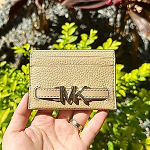 Michael Kors Reed Large Card Holder Wallet MK Signature Logo Leather (Camel)