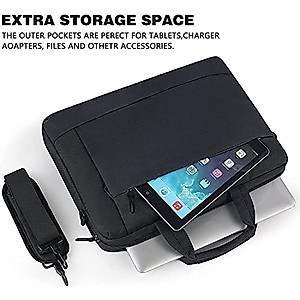 Laptop Bag 15.6 inch, Briefcase, Upgraded Durable Business Briefcase Gifts for Men Women, Waterproof Material Laptop Carry Case Classic Slim Mens Briefcase Messenger Bag for Notebook MacBook, Black