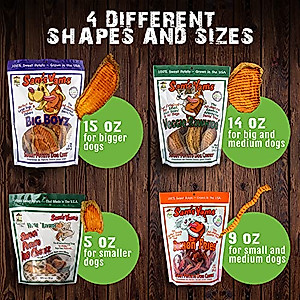 Sams Yams Sweet Potato Dog Treats, Healthy Dog Treats for Large Dogs - Sweet Potato Dog Treats Made in USA, High Fiber, Vegan Dental Chews - Big Boyz, Sweet Potato Dog Chewz, 15oz (Single Pack)
