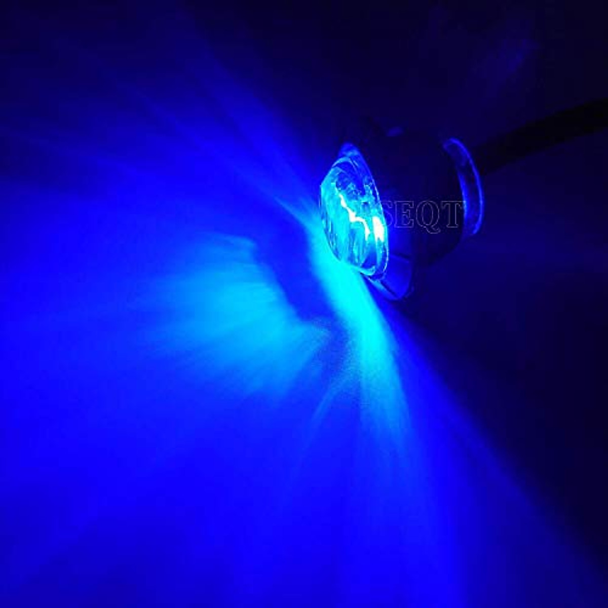 PSEQT 3/4" LED Rock Lights Round Underglow Wheel Fender Side Marker Clearance Lights with Bullet Grommets Waterproof for Trailer Golf Cart Offroad Wrangler Truck RV UTV ATV (Blue, 10Pcs)