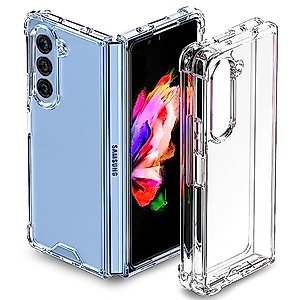 GOOSPERY Crystal Clear Bumper Case Compatible with Galaxy Z Fold 5, Ultimate Slim Pocket Friendly Thin Design Super Real Crystal Clear Transparent Lightweight Hard PC Back Cover - Clear