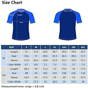 V VICROAD Mens Short Sleeve Rash Guard Swim Shirt Athletic Surfing Tee Sky/Navy-2XL