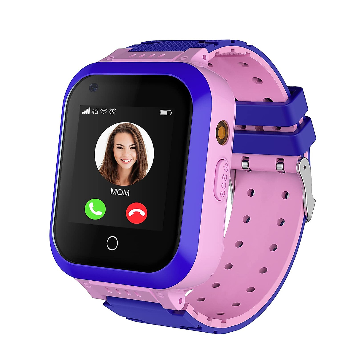 Kids Smart Watch, 4G WiFi GPS LBS Tracker SOS Emergency Call Video Chat Children Smartwatches, IP67 Waterproof Phone Watch for Age 4-12 Boys Girls, Compatible with Android/iPhone iOS (Pink)