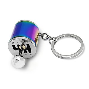 Mini Six Speed Manual Transmission Shift Lever Keyring Creative Auto Part Model Key Chain Ring Keyrings Keyfob (Colorful)