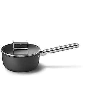 SMEG 3 Qt Saucepan with Lid CDFS2011BLM, Black