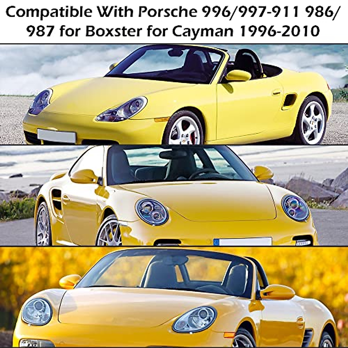 2Pcs Sun Visor Mirror Covers Compatible with Porsche 996/997-911 986/987 Boxster Cayman 1996-2010 Accessories, Driver and Passenger Side Visor Lid Vanity Mirror Covers with Installation Tool