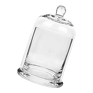 GANAZONO Decorative Cloche Jar 1 Set Glass Cloche Dome Candle Holder Bell Jar Tabletop Decorative Case Covered Plants Terrarium Jar Plant Cover for Cake Dessert Display Transparent Dessert Dome Cover