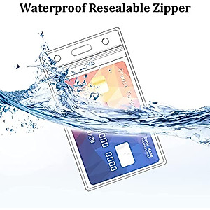 YENGON 6 Pcs ID Card Holders, Vertical & Horizontal ID Badge Holder, Premium Clear Plastic ID Holders for Badges, Card Protector Waterproof for Work ID Card ( Horizontal Vertical)