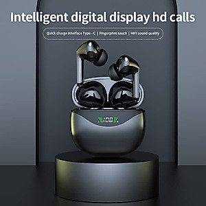 TEGAX Black Wireless Earbuds Headphones Touch Control with Wireless Charging Case ，IPX8 Waterproof Stereo Earphones in-Ear Built-in Mic Headset for Sport Work, (S20)