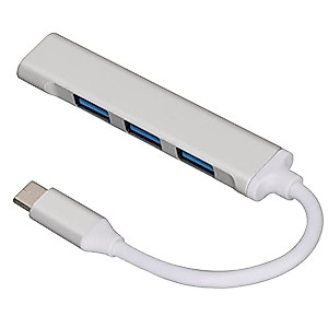 USB Hub, Light Weight USB C to USB 4 in 1 USB Docking Station for Tablet for Keyboard for Printer(Silver)