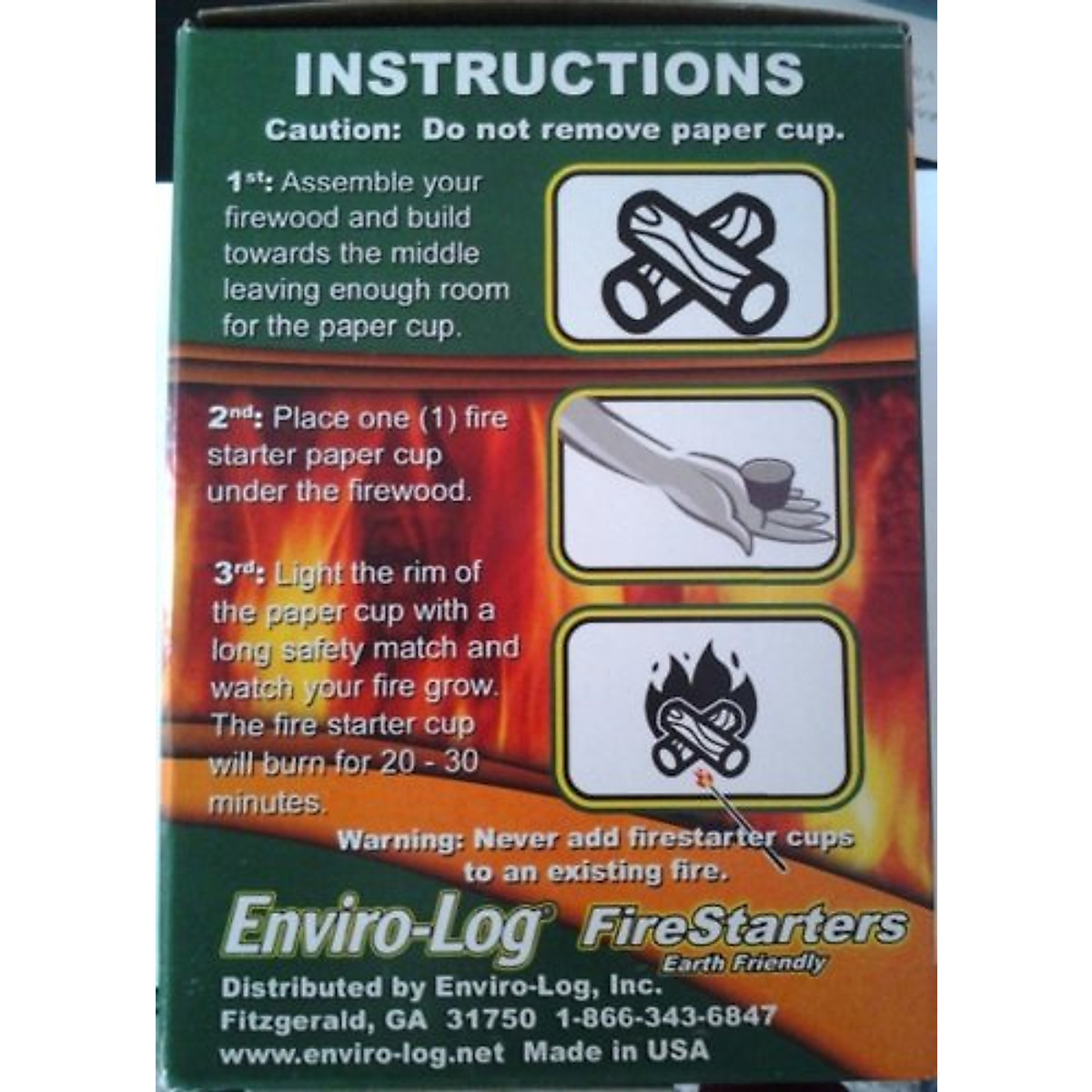 NEW Enviro-Log Environment Friendly Firestarters 2 PACK (48 firestarters) for Fireplace Wood Stove Fire Pit