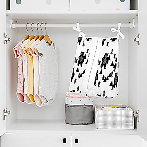 TANOFAR Diaper Organizer Stackers & Lounger Cover, Snugly Fit Infant Lounger for Baby, 2pcs Baby Nursery Diaper Stacker Caddy Organizer, Bear