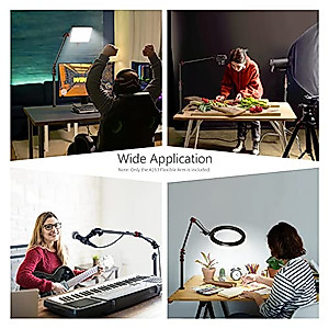 Neewer Flexible Arm Mounts On Any Camera Desk Mount Stand/Tripod for Overhead Photography, Detachable 3-Section Magic Arm with 1/4” 3/8” 5/8” Interface for Webcam, Camera, LED Light, Microphone - A163