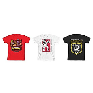 Bioworld Youth Boys Five Night at Freddy's T-Shirt 3pk-Medium Multicolored