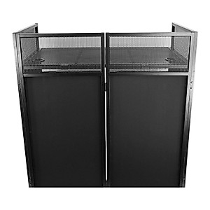 Rockville ROCKBOOTH XL DJ Event Booth Facade w/Built in 24” x 48” Table + Travel Bag + Scrims