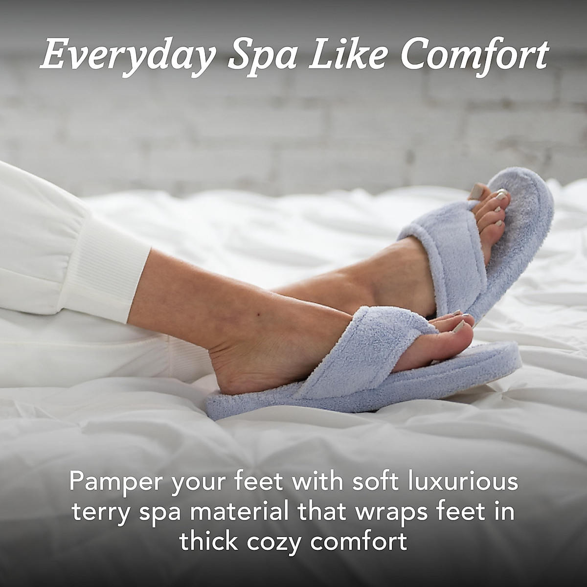 Acorn Women's Spa Thong Slippers with Cloud Contour Comfort - Arch Support and Plush Fluffy Terry Lining, Perfect for Beach, Camping, Poolside, or Bathroom Wear, Natural, 6.5 - 7.5