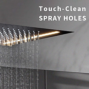 LightInTheBox Contemporary Rain Shower Head LED Rectangular Shower Head Stainless steel Overhead Rainfall Massage LED Top Sprayer