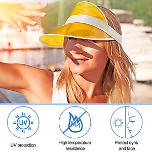 JenPen 12 Pack Unisex Plastic Sun Visors Hats Clear UV Protection Poker Cap for Men Women Sports Outdoor Golf Activities(White Frame)
