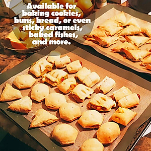 Betus Silicone Baking Mat - Professional Kitchen Food Bakeware (11-5/8" X 16-1/2") - Non-Stick Pastry Sheet Mat for Freezer, Oven, Microwave(2 Pack Set)